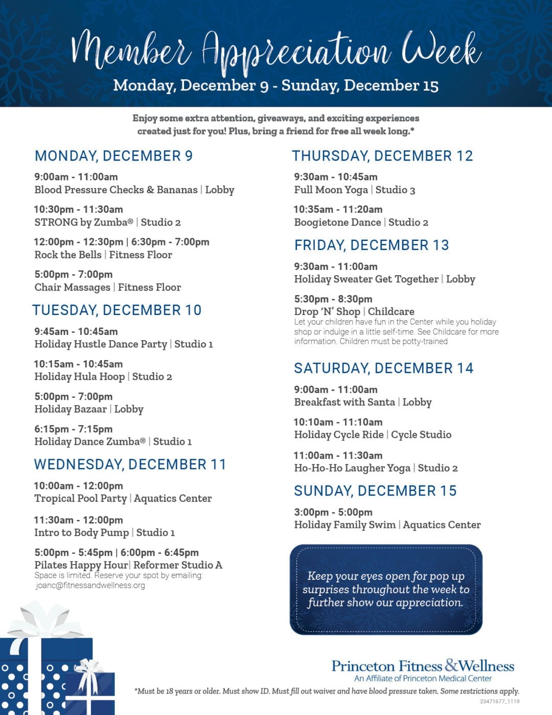 Member Appreciation Week Monday, December 9 – Sunday, December 15 2019 ...